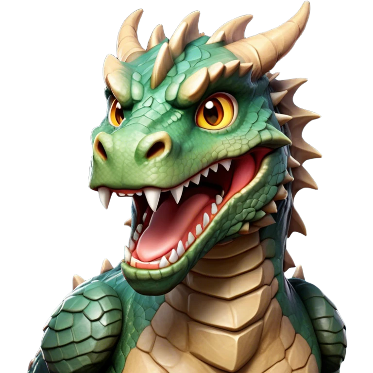 Cinematic Comical Giant Rock Dragon Portrait Emoji, Head tilted ...