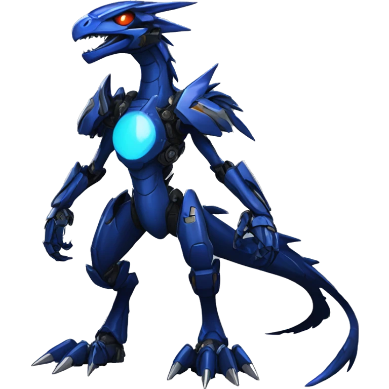 Cool Edgy Black Blue Digimon-Fakemon-Raptor-Dragon-Mecha full body ...
