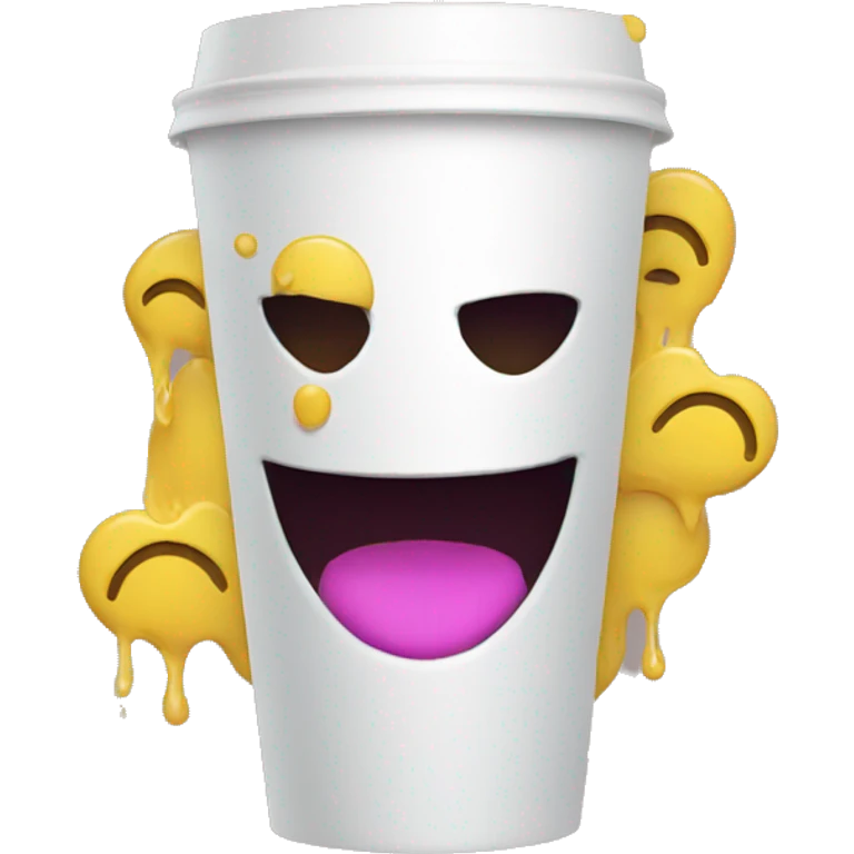 Smiley face with face tattoos holding lean cup emoji | AI Emoji Generator