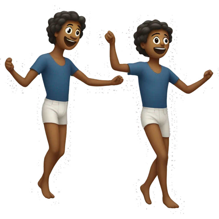 Make a human with two sides. One side is dancing and the other is ...