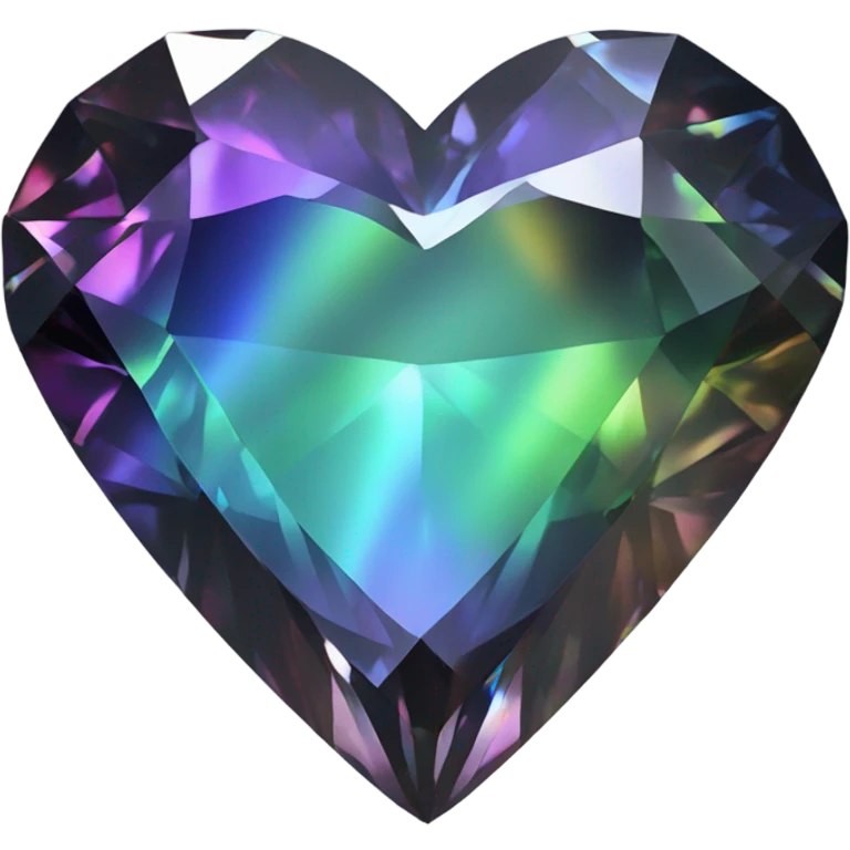 Dark Heart shaped 56-carat iridescent diamond emoji | AI Emoji Generator