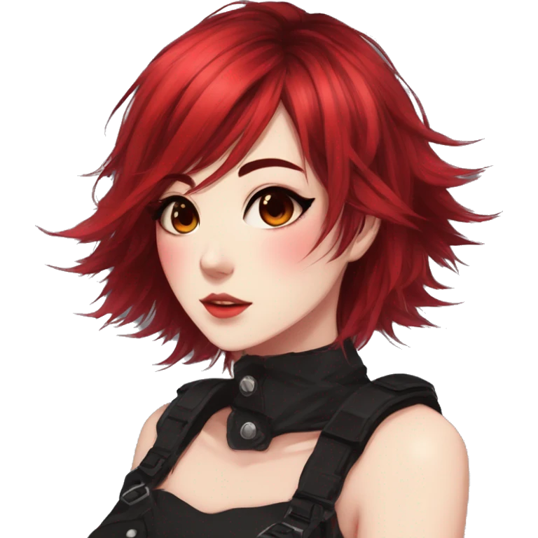 Gorgeous anime style lady with blushing face aesthetic and pretty edgy ...