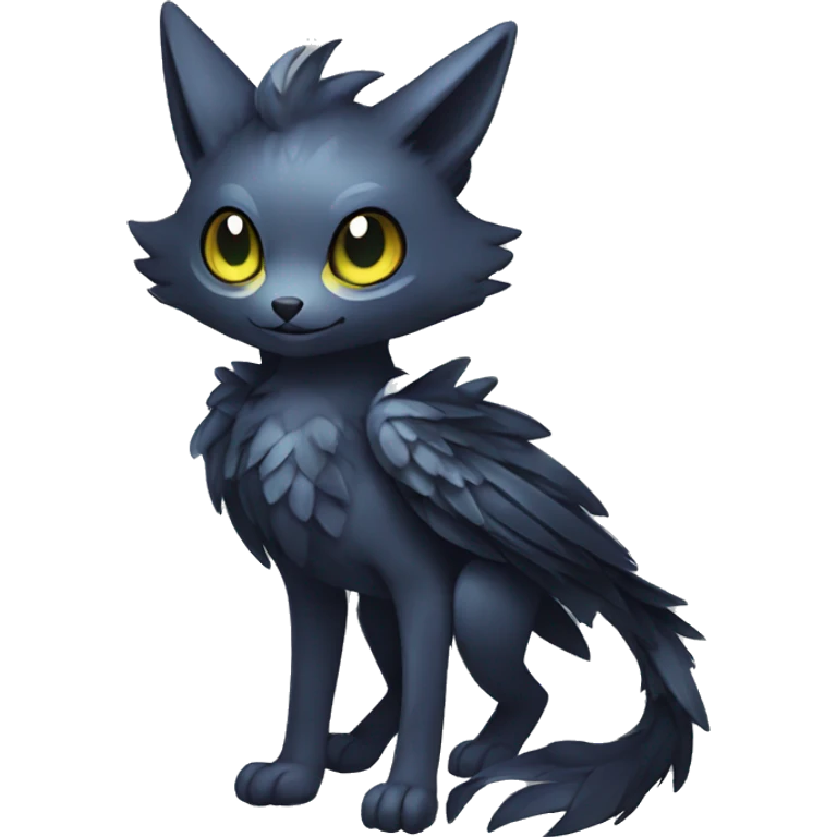 Cute cool shiny fantasy dark-shadow-themed animal hybrid Fakemon full ...