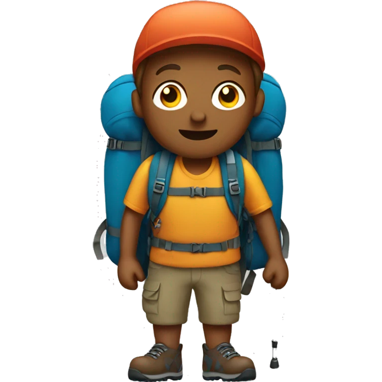 Hiker with backpack emoji | AI Emoji Generator
