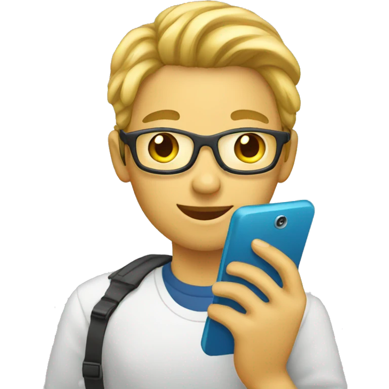 beginner student with a phone emoji | AI Emoji Generator