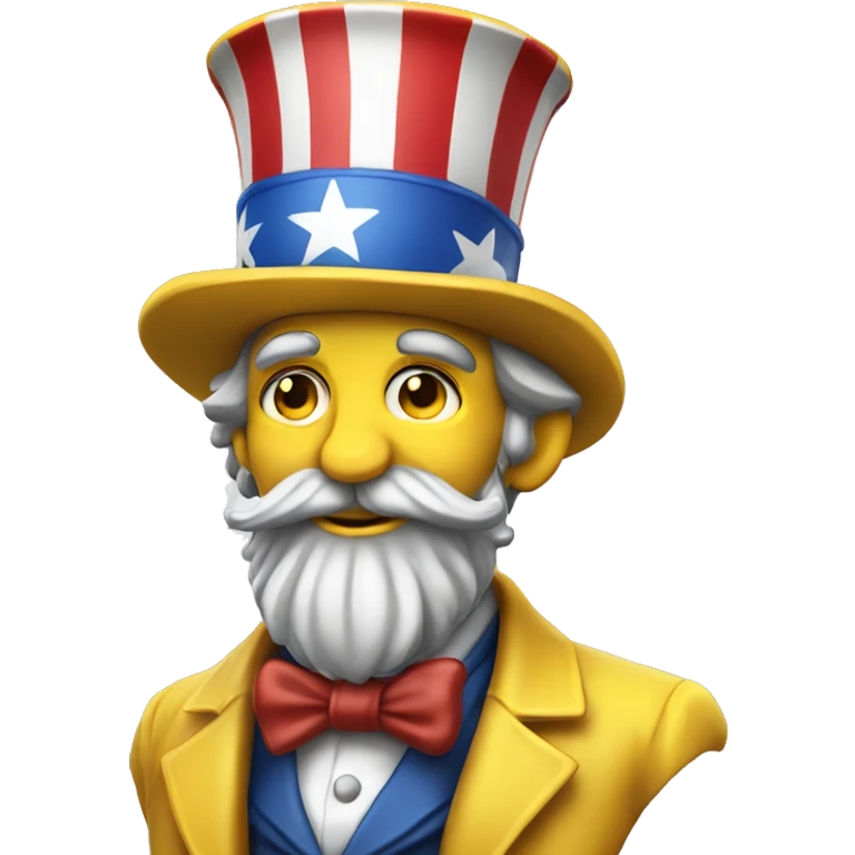 uncle sam yellow skin bust striped top hat grey beard emoji | AI Emoji ...