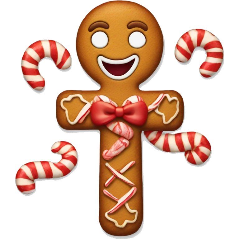 Ginger bread with a. Candy cane emoji | AI Emoji Generator