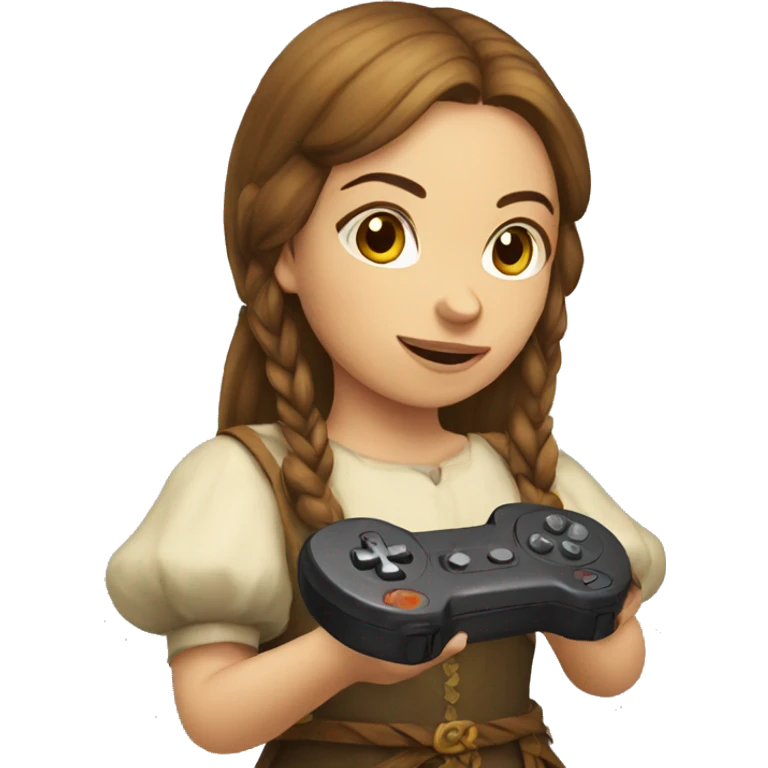 medieval girl with game controller emoji | AI Emoji Generator