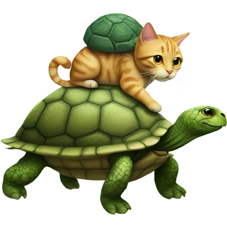 Cat riding a turtle emoji | AI Emoji Generator