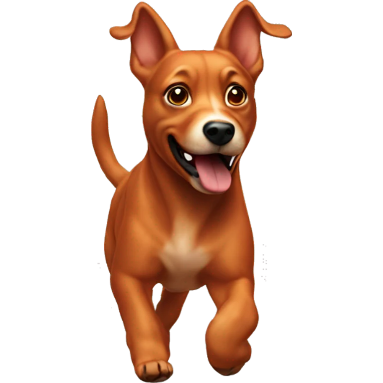 realistic solid red dog with pointed ears running emoji | AI Emoji ...