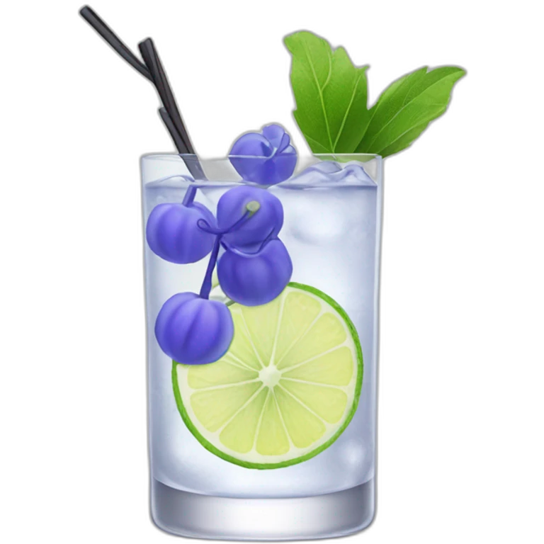 gin tonic with clitoria emoji | AI Emoji Generator