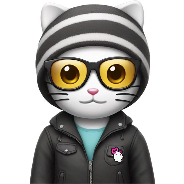 hello kitty wearing a spec emoji | AI Emoji Generator