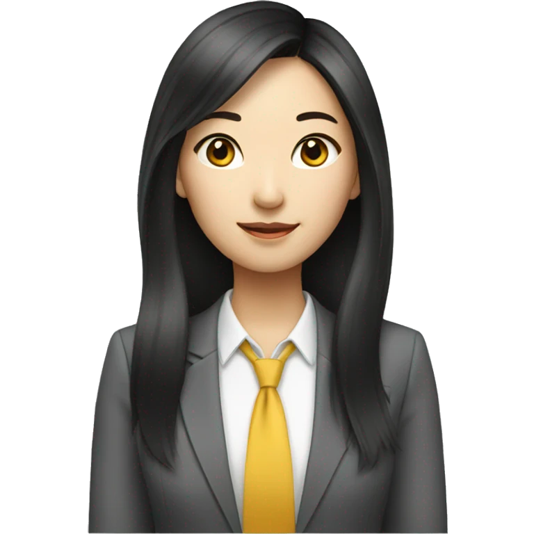 Asian female real estate long hair emoji | AI Emoji Generator