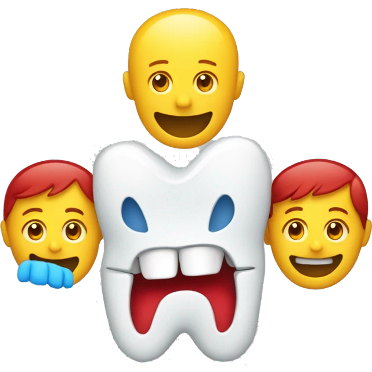 Create an emoji that represents three teeth together, aligned ...