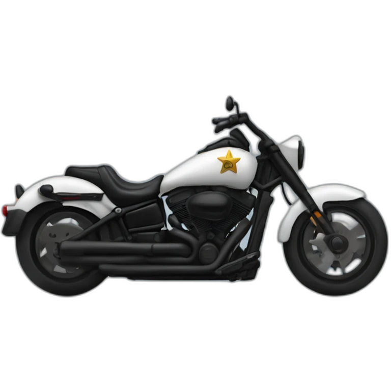 white sheriff ELI on a Harley Davidson v rod emoji | AI Emoji Generator