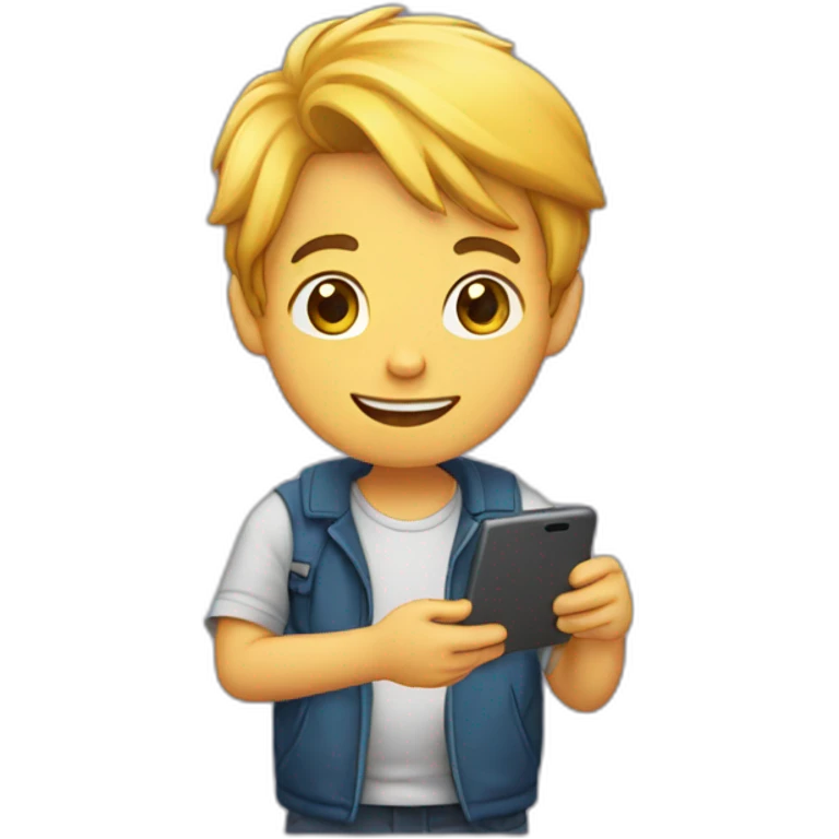 boy scrolling phonne emoji | AI Emoji Generator