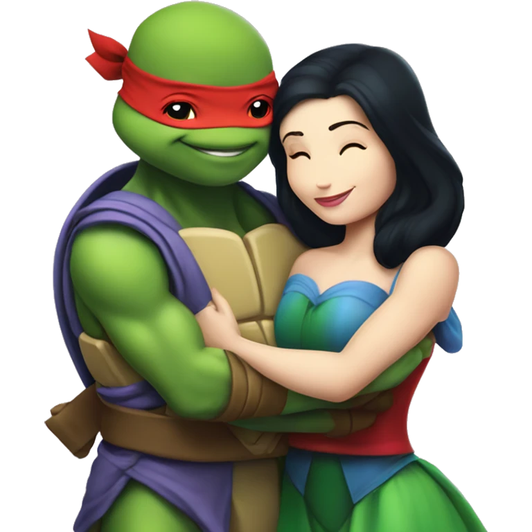 Raphael ninja turtle and Disney Snow White hugging emoji | AI Emoji ...
