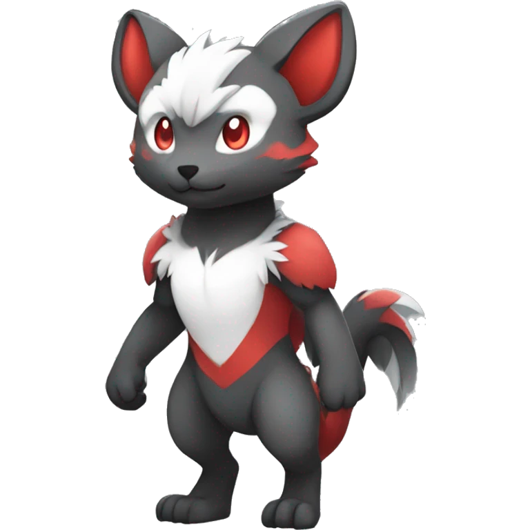 Cute cool black red white grey animal hybrid Fakemon full body emoji ...