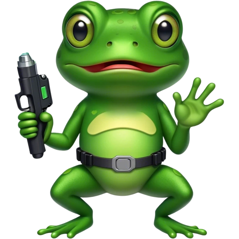 Frog with taser in ha emoji | AI Emoji Generator