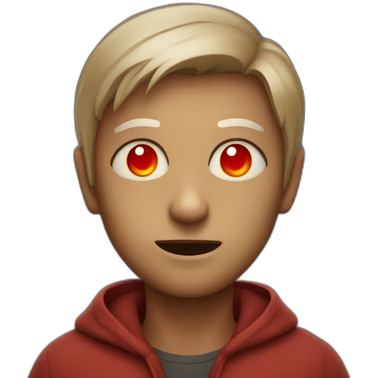 person with scary glowing red eyes emoji | AI Emoji Generator