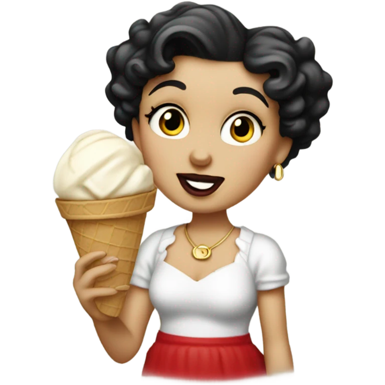 Betty boop holding ice cream emoji | AI Emoji Generator