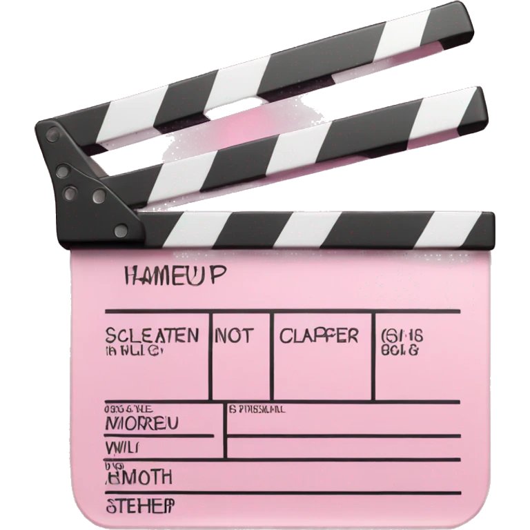 Light pink movie clapper board emoji | AI Emoji Generator