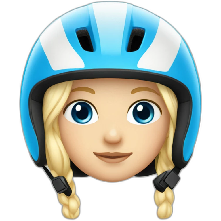 Cuteblonde blue eyes bike helmet emoji | AI Emoji Generator