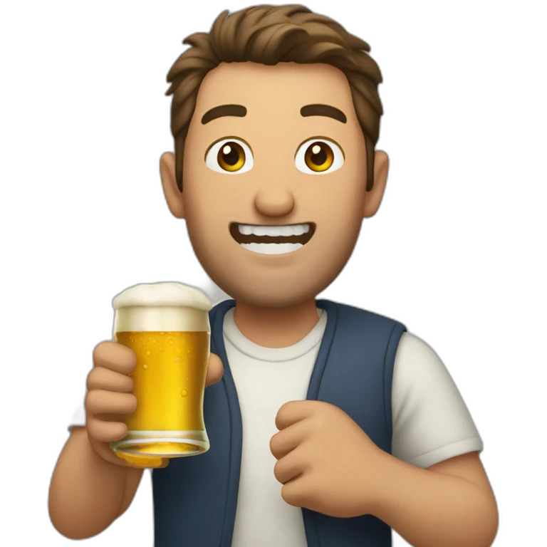 man opening beer with teeth emoji | AI Emoji Generator