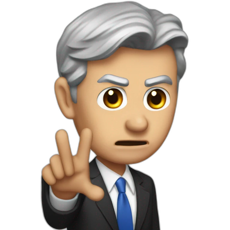 Jerome powell, angry, waving hand emoji | AI Emoji Generator