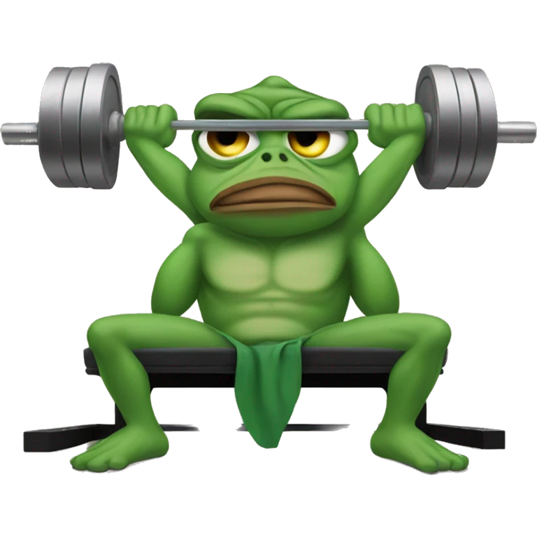 pepe the frog bench press emoji | AI Emoji Generator