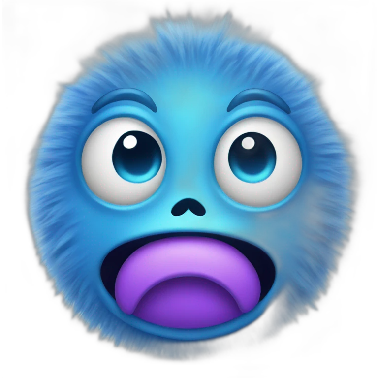 Cartoony blue fuzzy alien as Face with Hand Over Mouth Emoji emoji | AI ...
