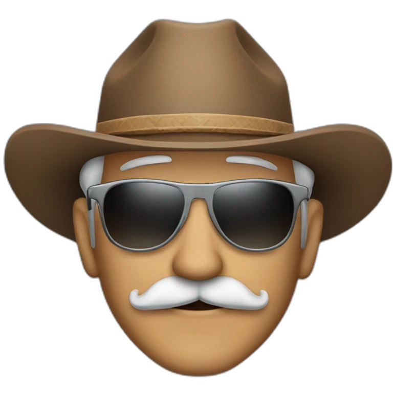 Hispanic old man with with mustache, sunglasses aviator and cowboy hat ...