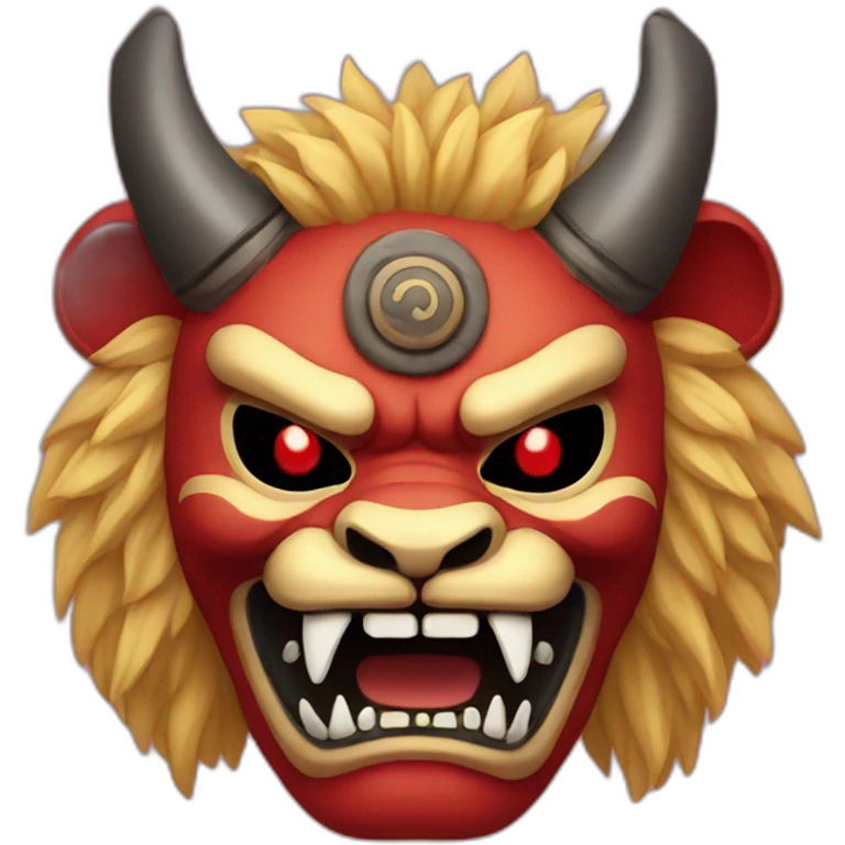 oni lion japanese mask emoji | AI Emoji Generator
