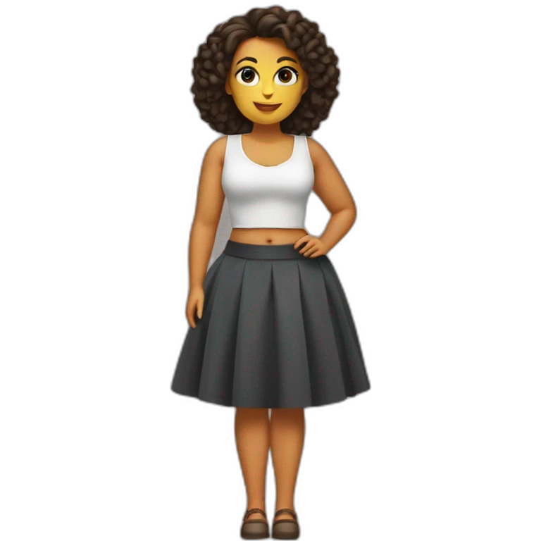 full-body-curvy-beauty-in-a-skirt inferior view emoji | AI Emoji Generator