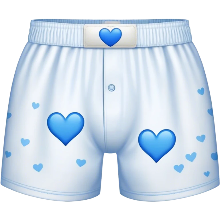 Blue heart patterned white boxers emoji | AI Emoji Generator
