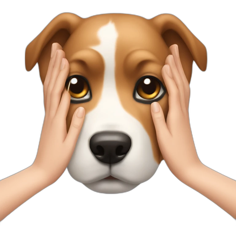 dog head massage with human hands emoji | AI Emoji Generator