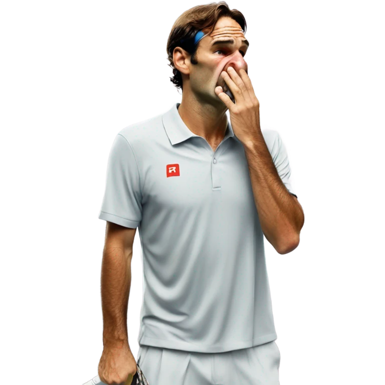 Roger Federer crying emoji | AI Emoji Generator