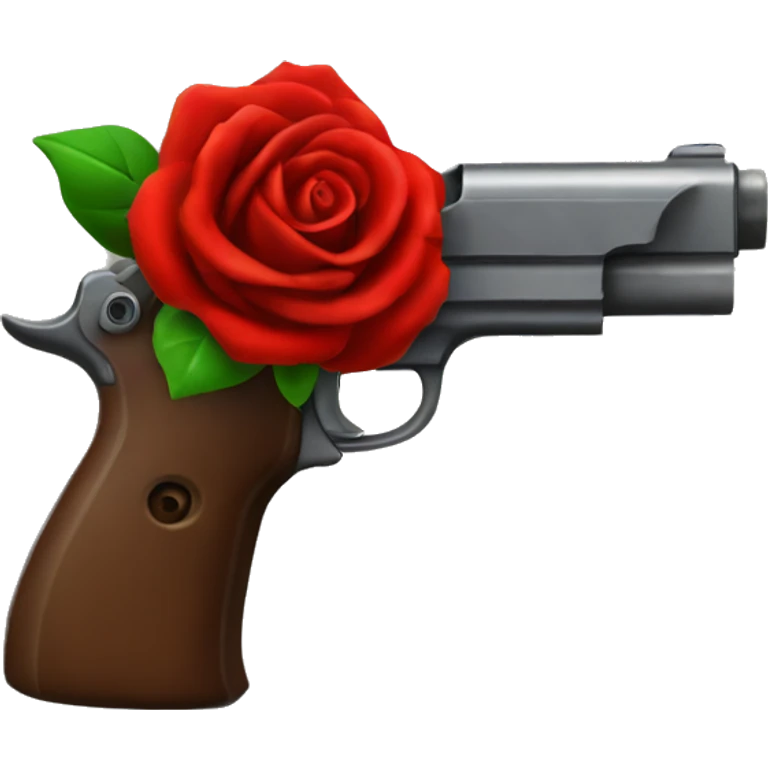 Pistol with red rose handle emoji | AI Emoji Generator