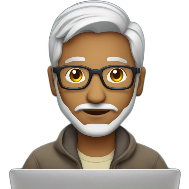 Aged 40 Indian Guy coding on the laptop emoji | AI Emoji Generator