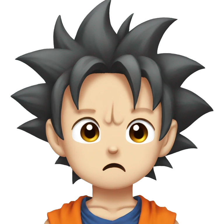 goku crying, looking cute, anime chibi style emoji | AI Emoji Generator