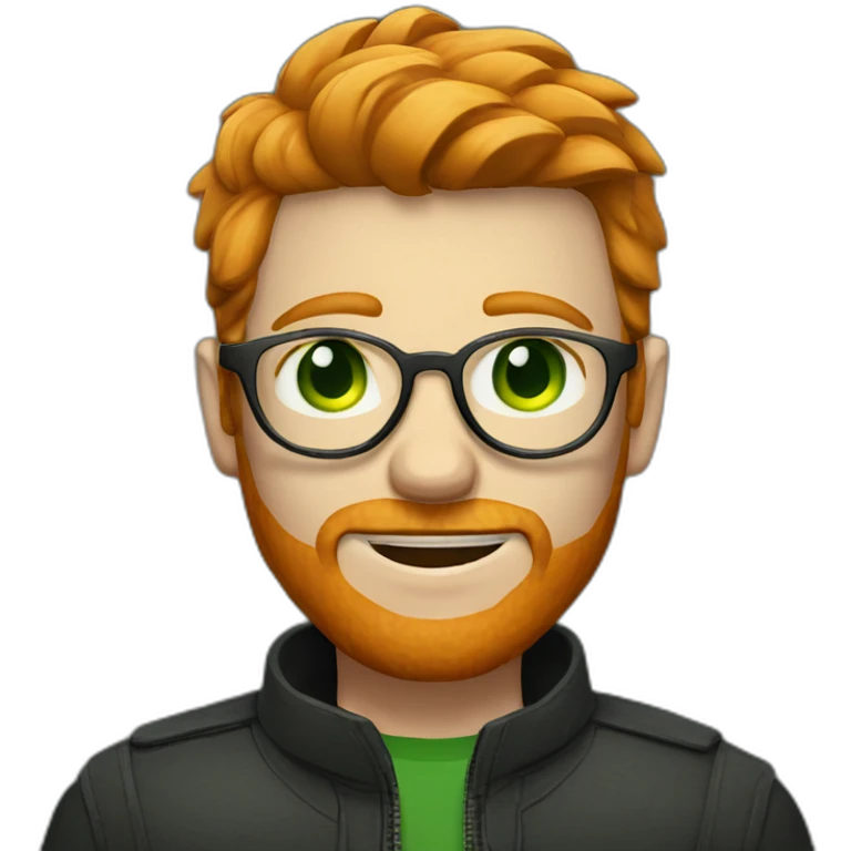 ginger guy with metal circle glasses, short hair and stubble, green ...