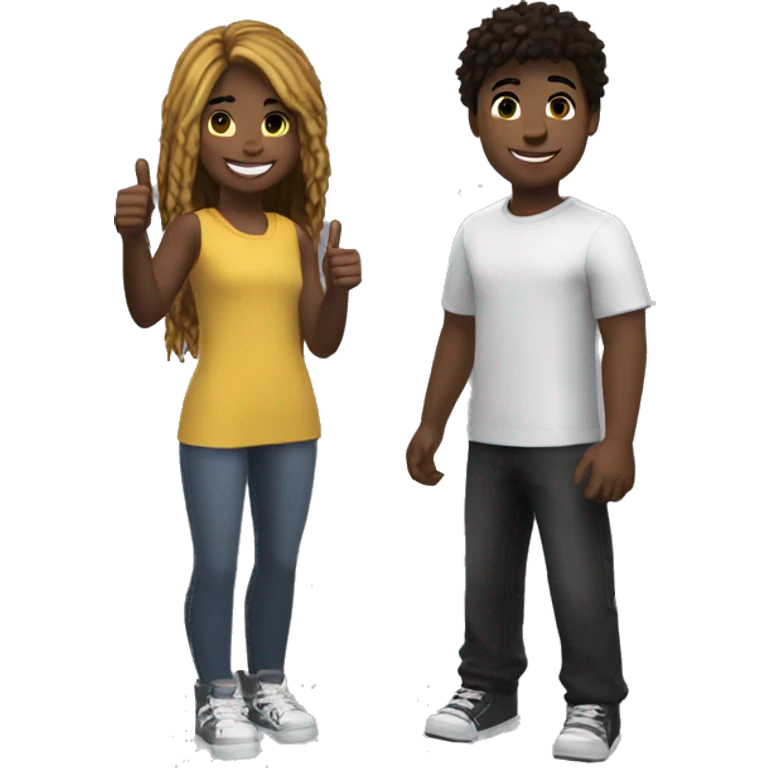 A black (African American) Roblox girl, a white American Roblox boy ...