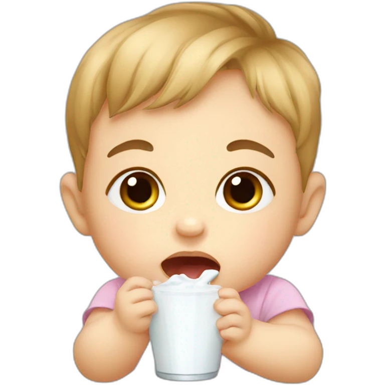 Baby eat milk emoji | AI Emoji Generator