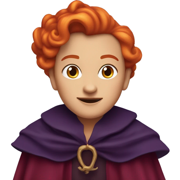 “Apple emoji of Winifred Sanderson: round face, crooked smile with a ...