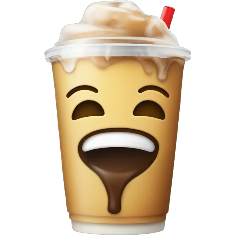 smiley sipping an iced coffee emoji | AI Emoji Generator