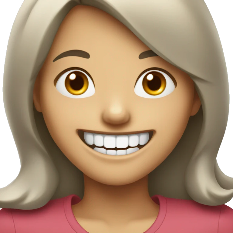 Lady with gappy teeth smiling emoji | AI Emoji Generator