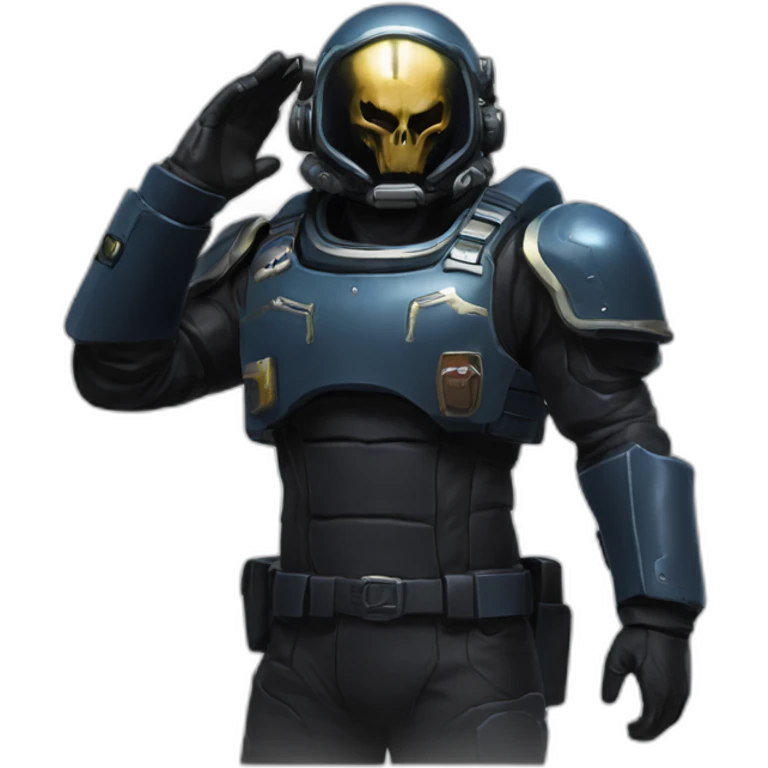 Helldivers 2 captain death salutes super earth emoji | AI Emoji Generator