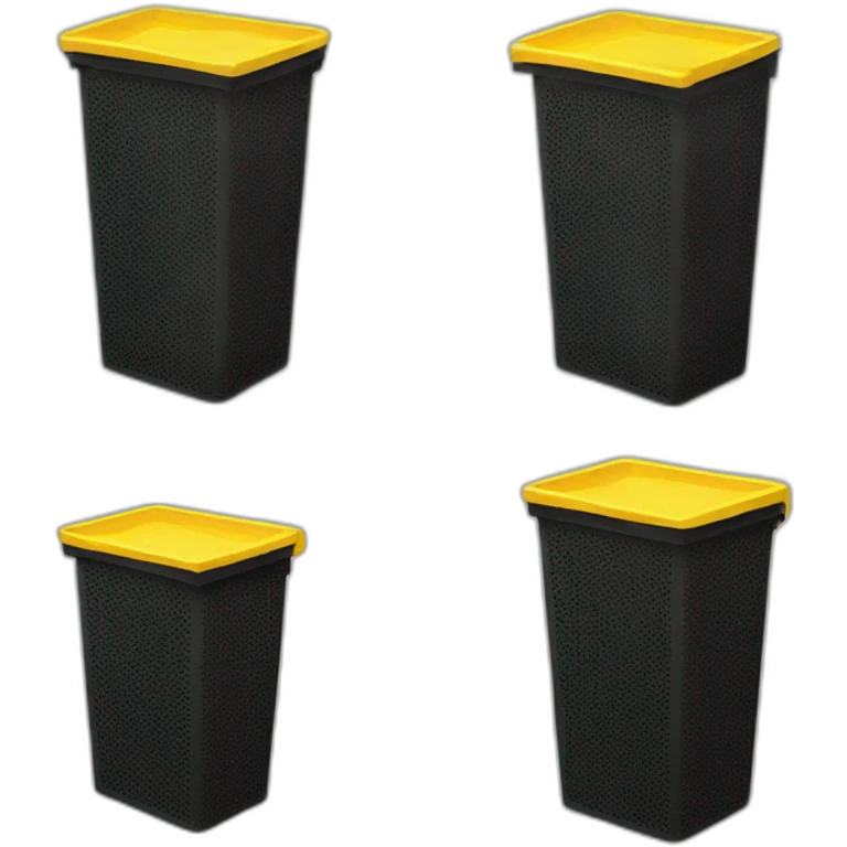 black mesh metal dustbin filled with yellow papers emoji | AI Emoji ...