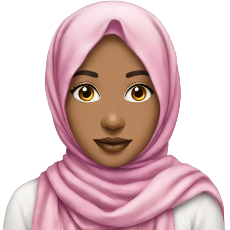 Pink multicolored watercolor hijab emoji | AI Emoji Generator