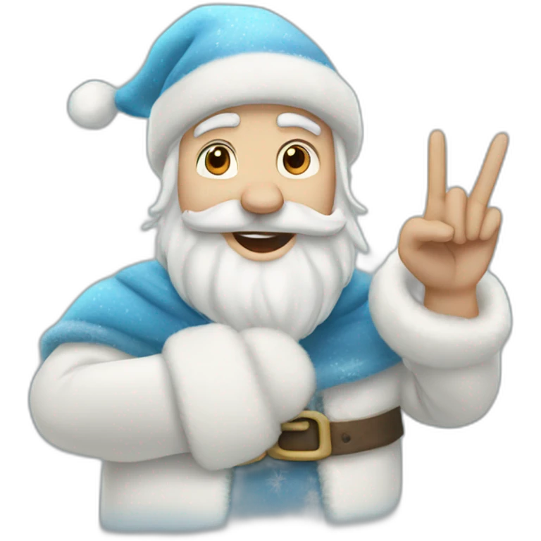 Father Frost shows hand sign of the horns emoji | AI Emoji Generator
